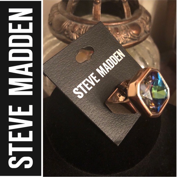 Steve Madden | Jewelry | Steve Madden Square Crystal Ring | Poshmark